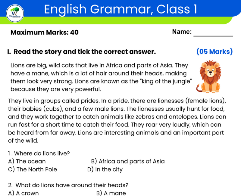 MS Paint Worksheet For Class 1 Kids